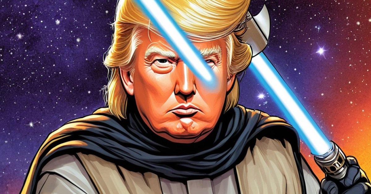 White House Shares AI-Generated Image of Trump as a Jedi for May the ...
