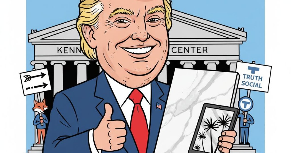 Trump unveils marble upgrades at Kennedy Center