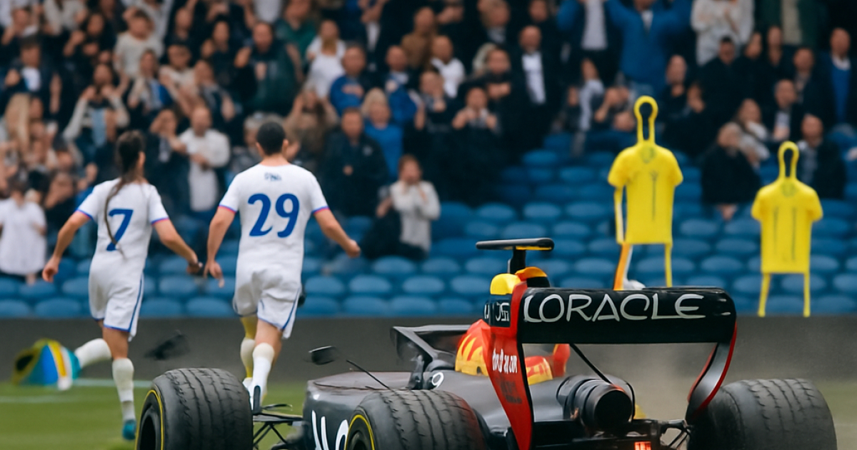 Leeds United Players Race F1 Car at Elland Road Stadium